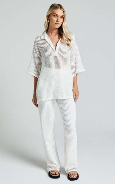 Rowland Pants - Wide Leg in White