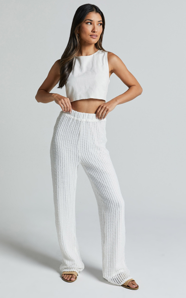 Rowland Pants - Wide Leg in White